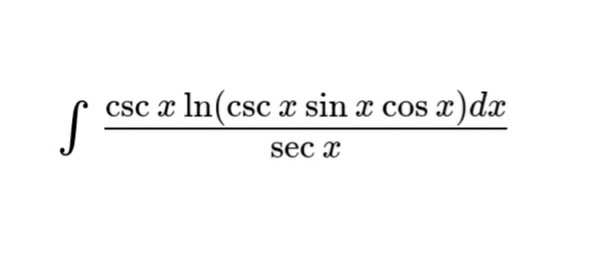 Solved S csc x ln(csc x sin x cos x)dx sec X | Chegg.com