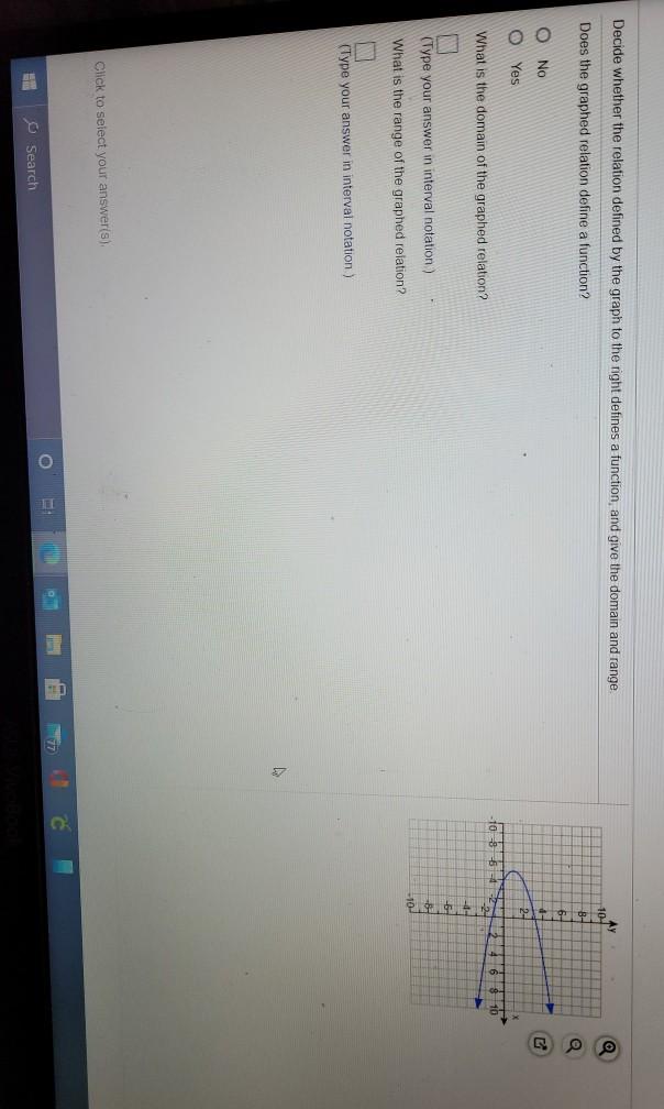 Solved Decide whether the relation defined by the graph to | Chegg.com