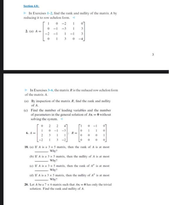 Solved In Exercises 1-2, find the rank and nullity of the | Chegg.com