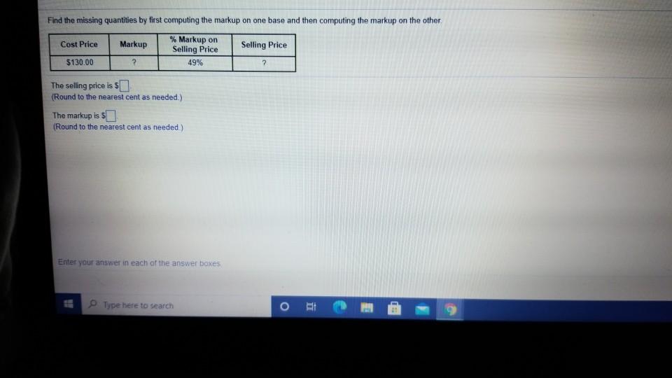 Solved Find the missing quantities by first computing the | Chegg.com