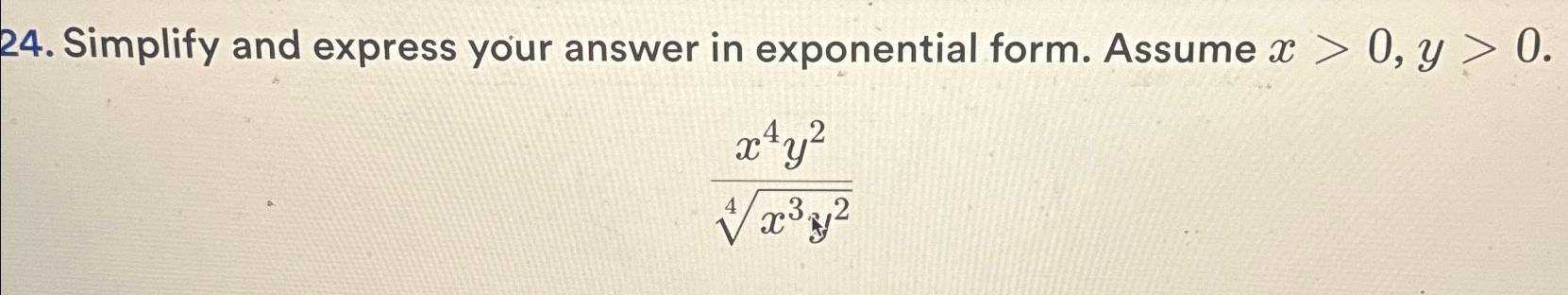 Solved Simplify and express your answer in exponential form. | Chegg.com