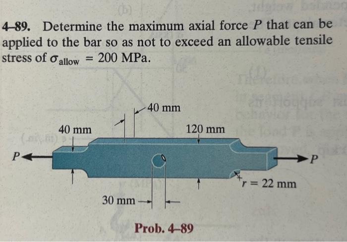 Solved 4-89. Determine the maximum axial force P that can be | Chegg.com