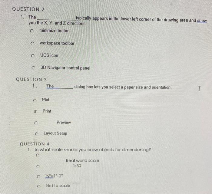 Solved 1. The typically appears in the lower left corner of | Chegg.com