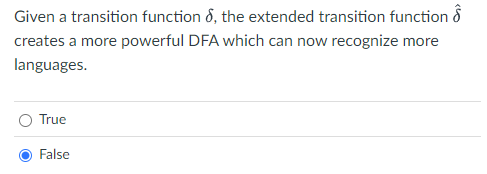 Solved Given a transition function δ, ﻿the extended | Chegg.com