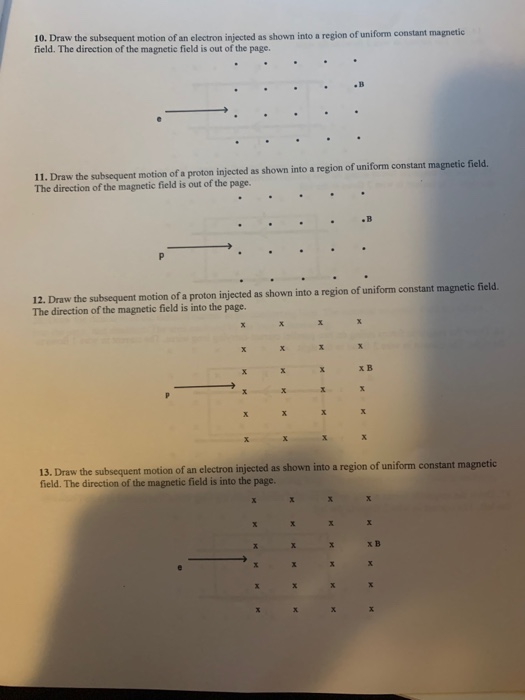 Solved 10. Draw the subsequent motion of an electron | Chegg.com
