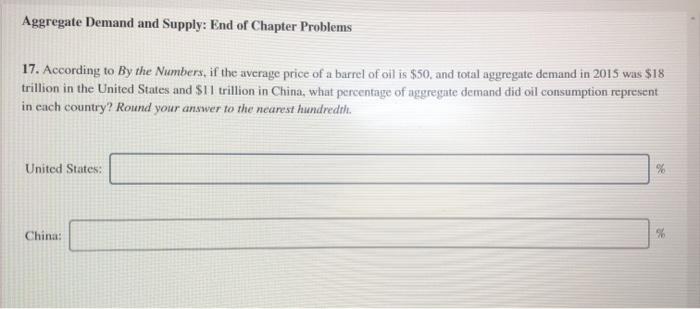 Solved Aggregate Demand and Supply: End of Chapter Problems | Chegg.com