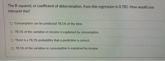 Solved The R-squared, or coefficient of determination, from | Chegg.com