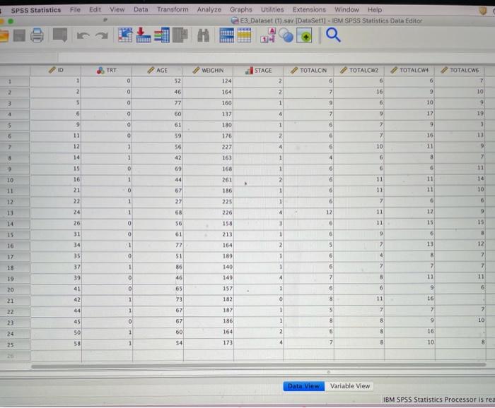 Solved Experiment 1: Determine if mean oral condition | Chegg.com