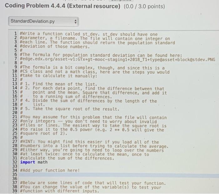 Solved Coding Problem 444 External Resource 00 30 