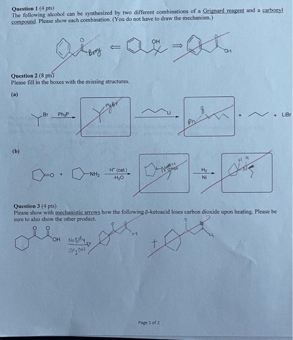 Solved Question 1 (4 pts) The following alcohol can be | Chegg.com