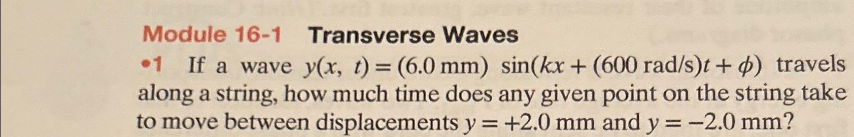 Solved Module 16-1 ﻿Transverse Waves - 1 ﻿If a wave | Chegg.com