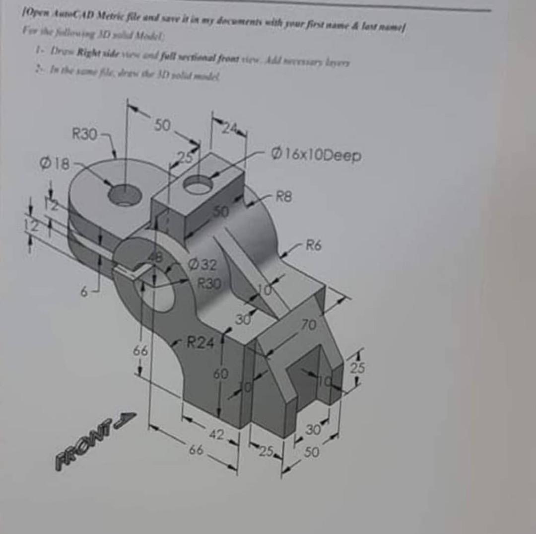 Solved TO CAD Metric file and said my documents with your | Chegg.com