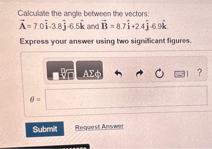 Solved Calculate the angle between the vectors: | Chegg.com