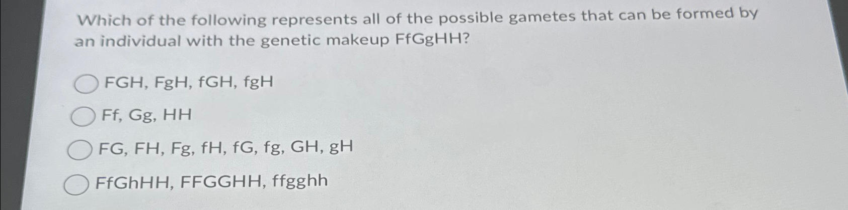Solved Which of the following represents all of the possible | Chegg.com