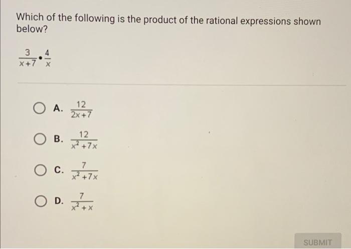 Solved Which of the following is the product of the rational | Chegg.com