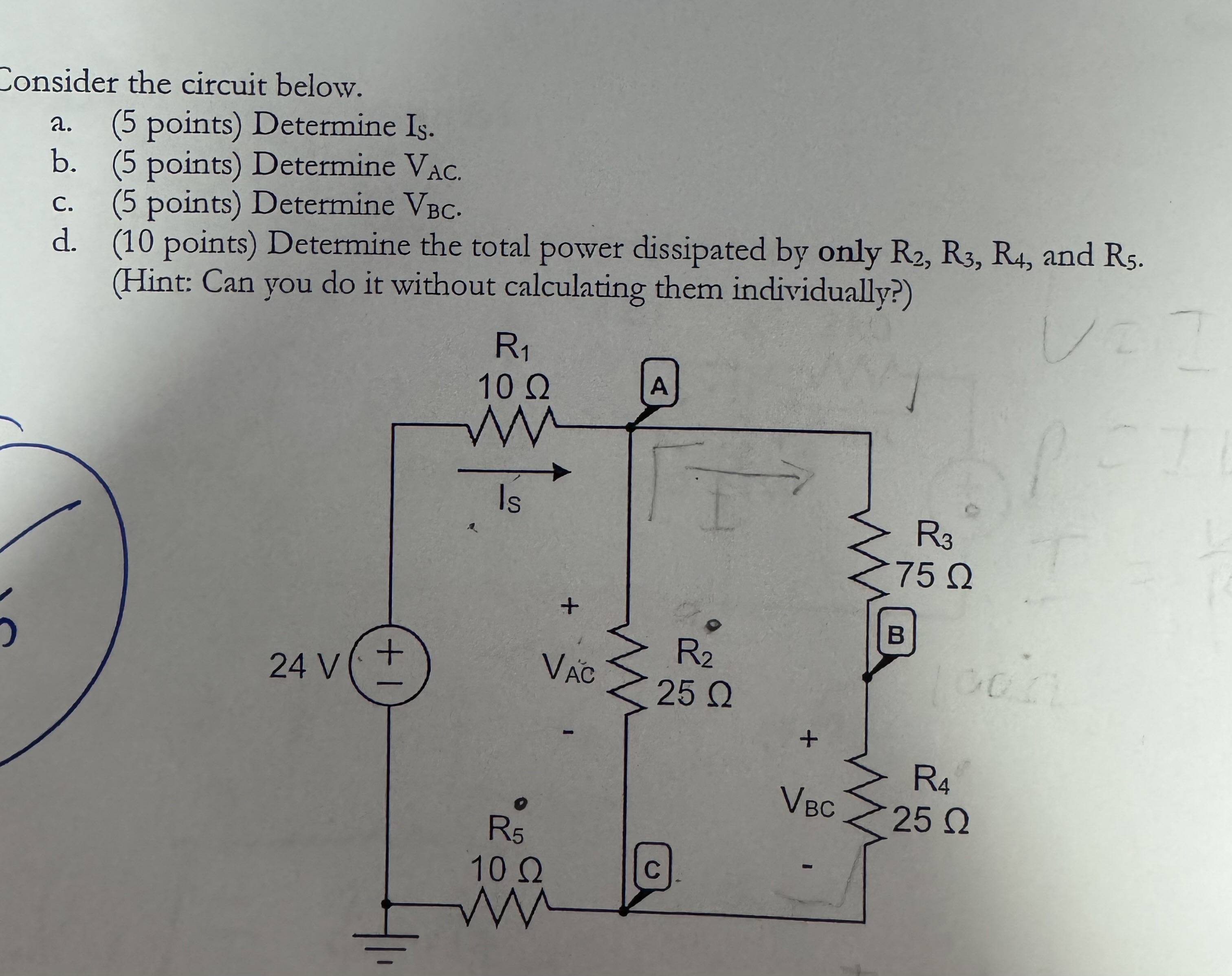 Solved Consider the circuit below.a. (5 ﻿points) ﻿Determine | Chegg.com