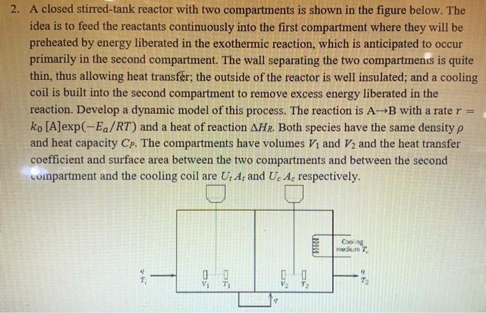 Solved 2. A closed stirred-tank reactor with two | Chegg.com