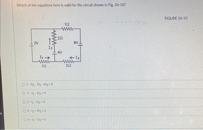 Solved Which of the equations here is valid for the circuit | Chegg.com