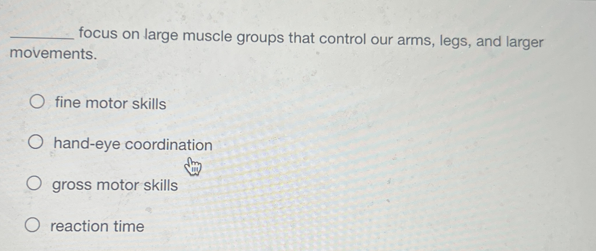 Solved focus on Jarge muscle groups that control our arms, | Chegg.com