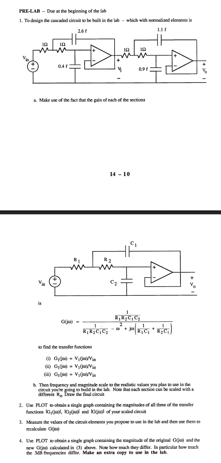 PRE-LAB - ﻿Due at ﻿the beginning of ﻿the labTo | Chegg.com