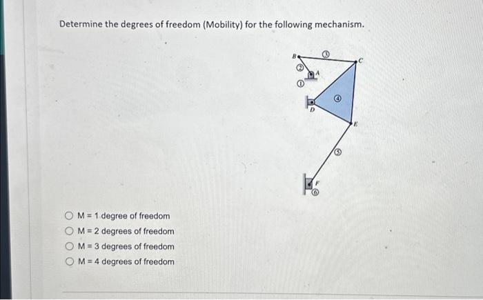 Solved Determine the degrees of freedom (Mobility) for the | Chegg.com Solved Determine the degrees of freedom (Mobility) for the | Chegg.com