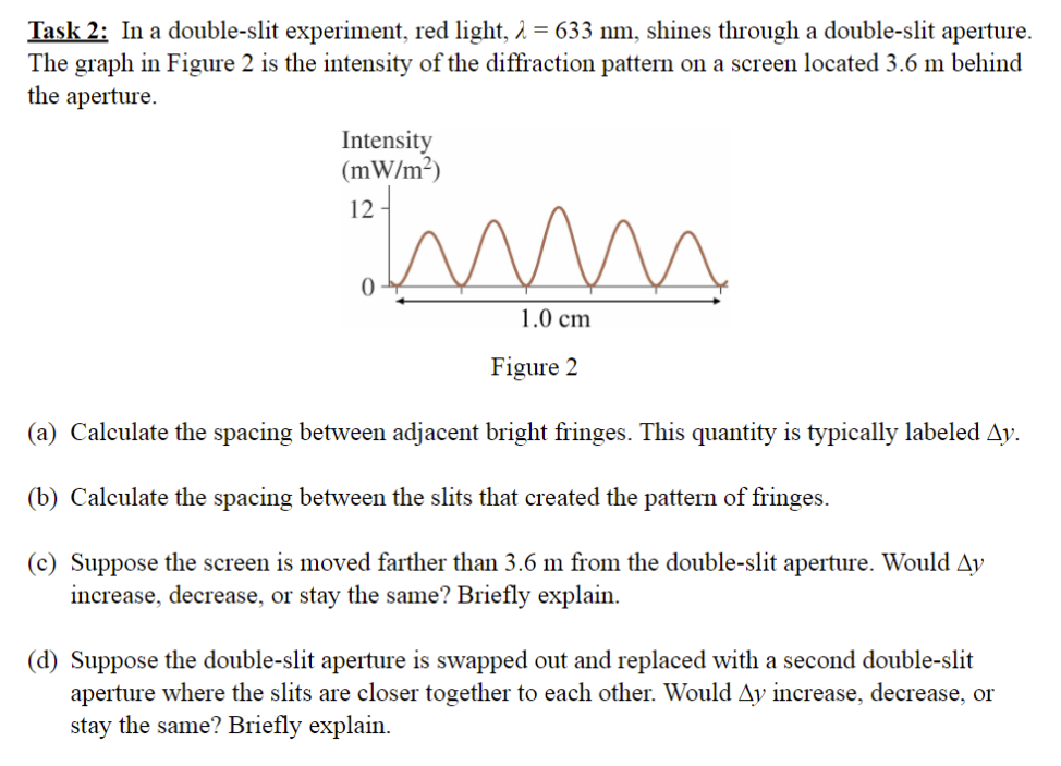Solved In a double-slit experiment, red light, \lambda | Chegg.com