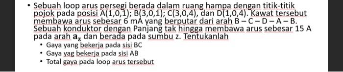 - Sebuah loop arus persegi berada dalam ruang hampa | Chegg.com