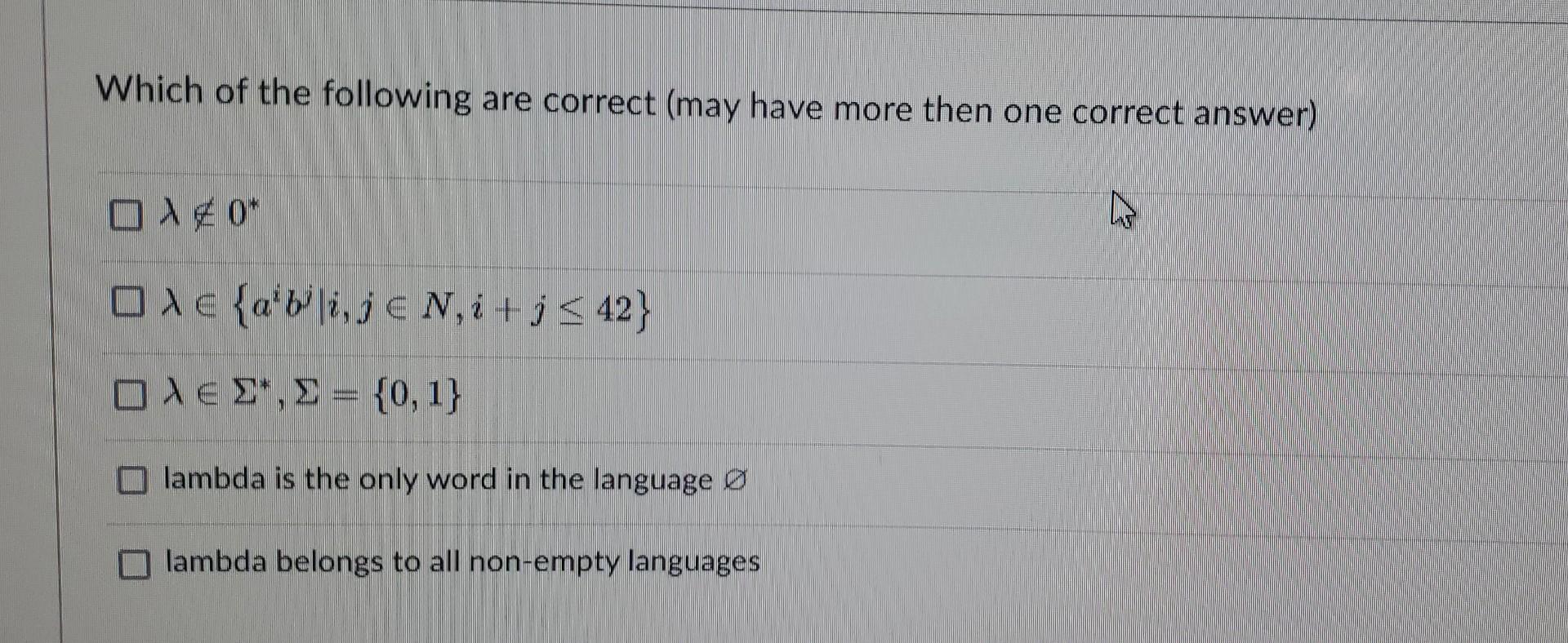 Solved Which of the following are correct (may have more | Chegg.com