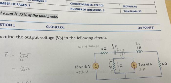 Solved rmine the output voltage (V0) in the following | Chegg.com