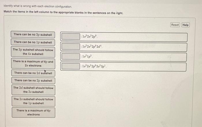 Solved Identify what is wrong with each electron | Chegg.com