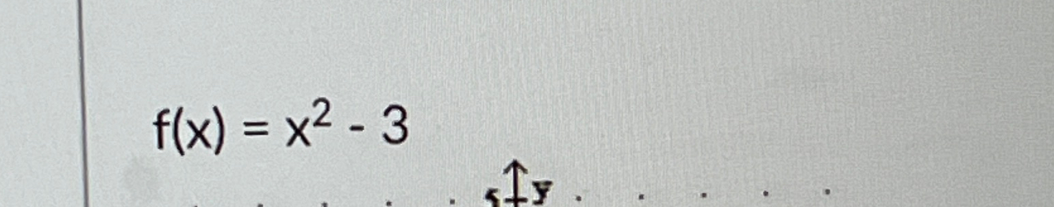 Solved Graph the equation f(x)=x2-3 | Chegg.com
