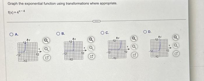 Solved Graph the exponential function using transformations | Chegg.com
