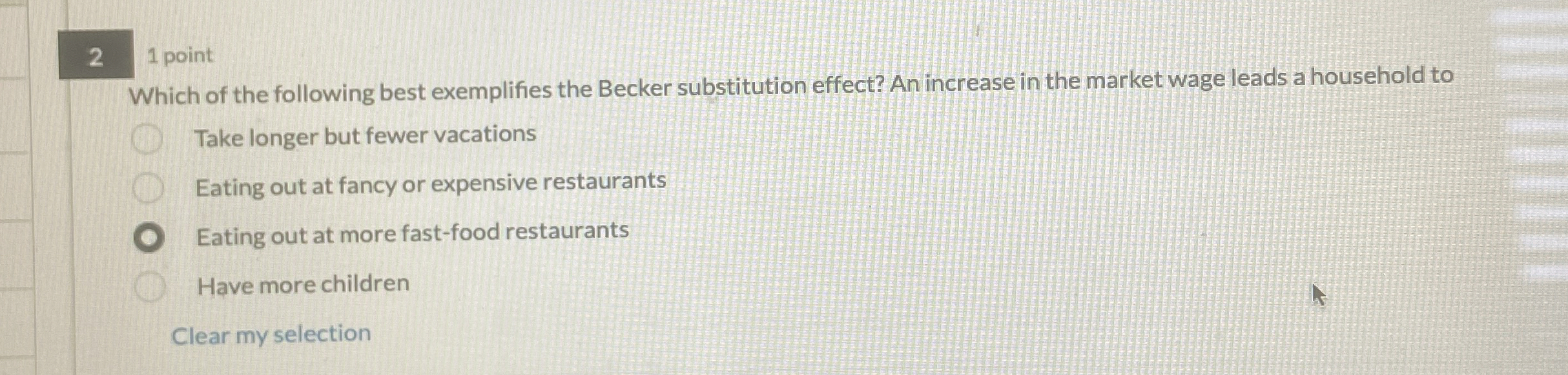 Solved 21 ﻿pointWhich of the following best exemplifies the | Chegg.com