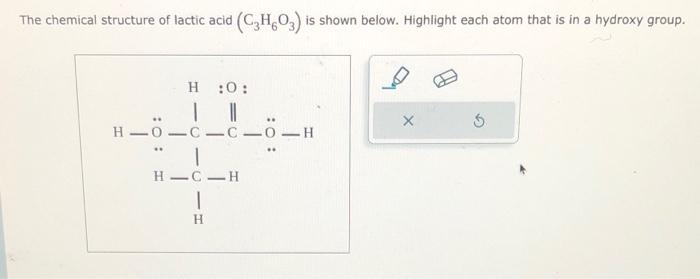 Solved The chemical structure of lactic acid (C3H6O3) is | Chegg.com