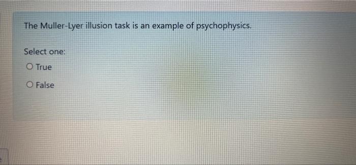 Solved The Muller-Lyer illusion task is an example of | Chegg.com