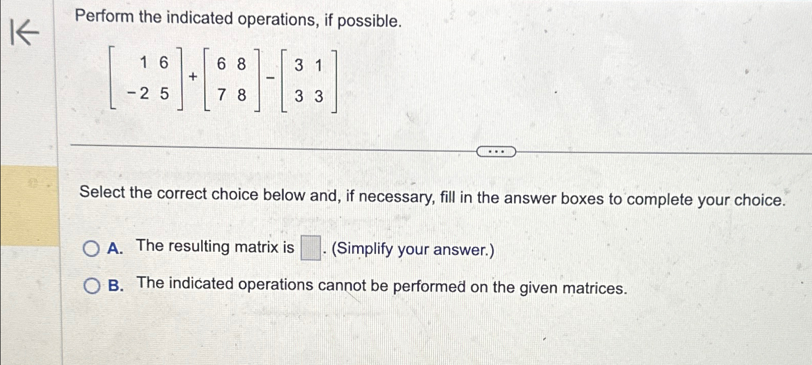 Solved Perform the indicated operations, if | Chegg.com
