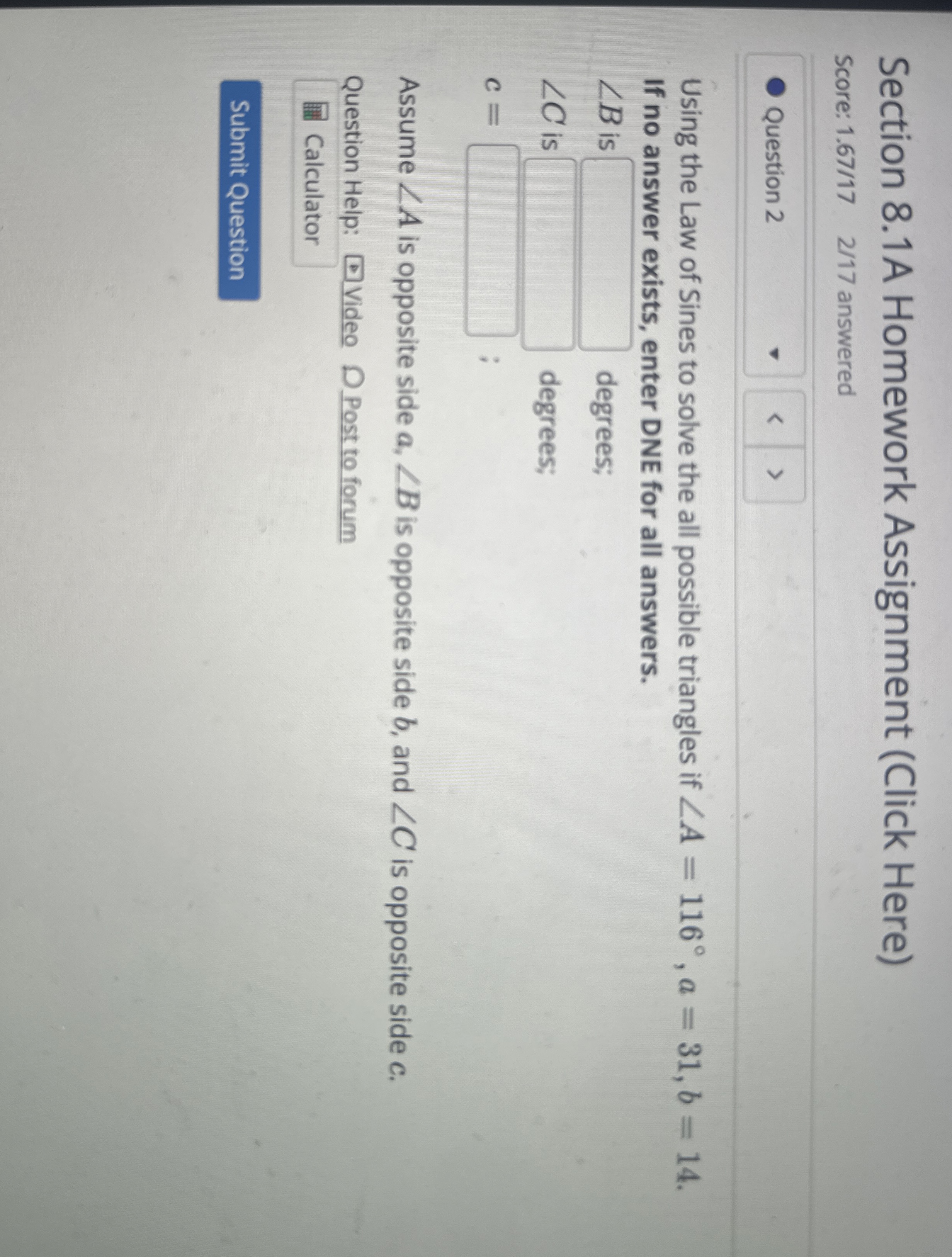 Solved Section 8.1A Homework Assignment (Click Here)Score: | Chegg.com