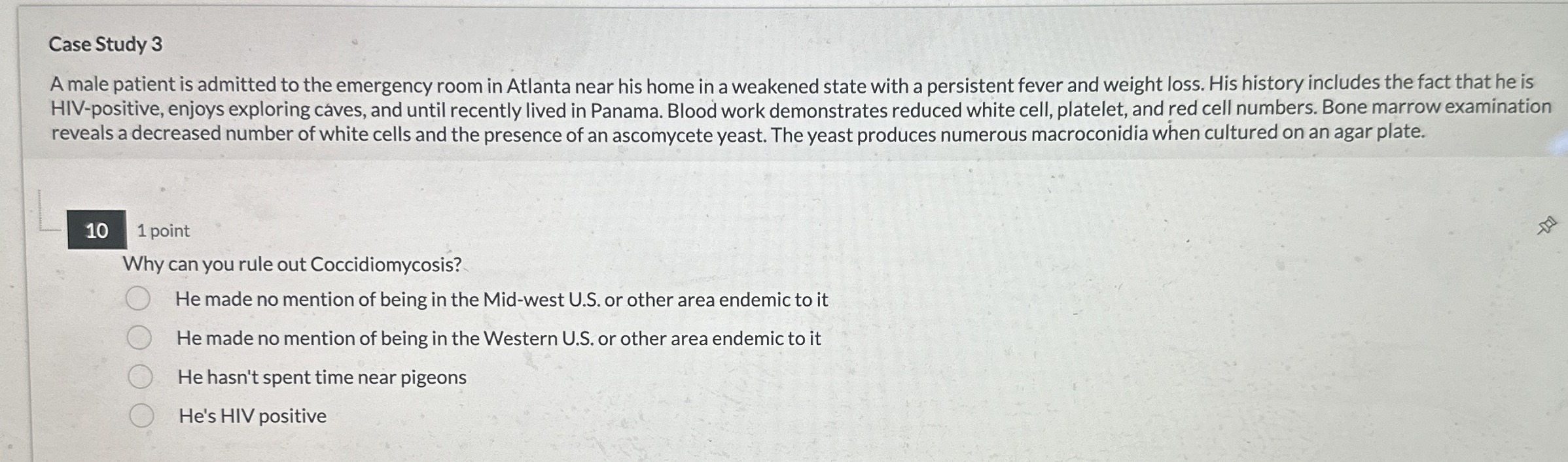 Solved Case Study 3A male patient is admitted to the | Chegg.com