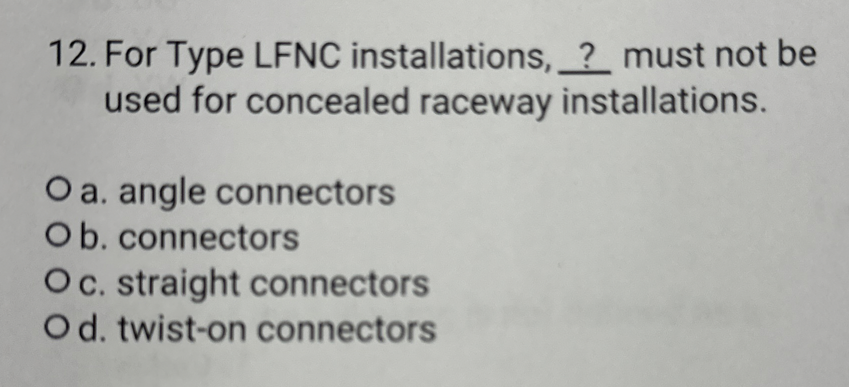 Solved For Type LFNC installations, q,q, ﻿must not be used | Chegg.com