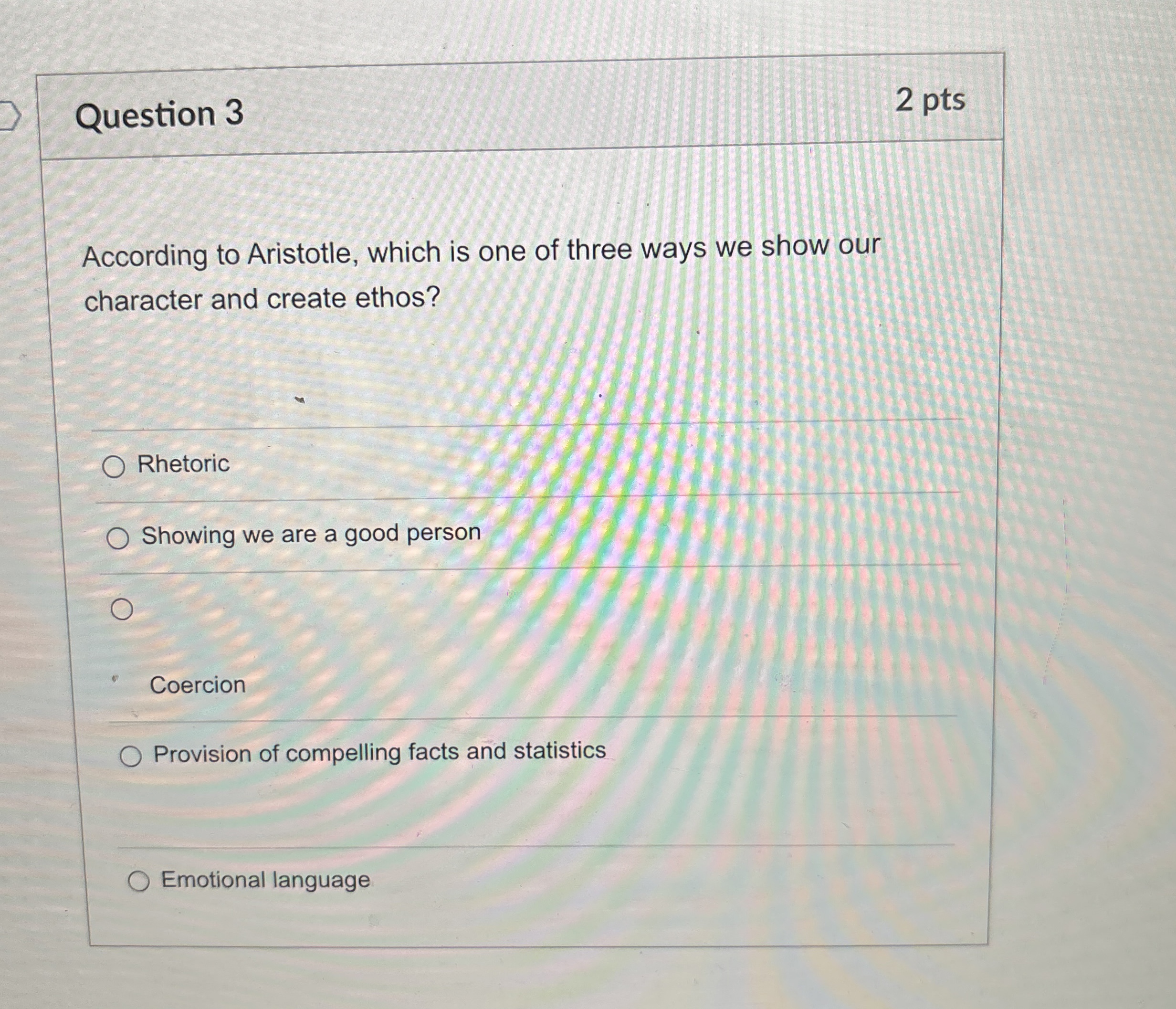 Solved Question 32 ﻿ptsAccording to Aristotle, which is one | Chegg.com