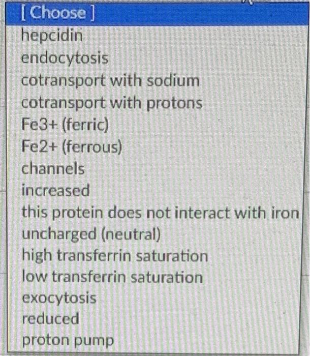 Solved form of iron taken up by brush border cells Fe2+ | Chegg.com