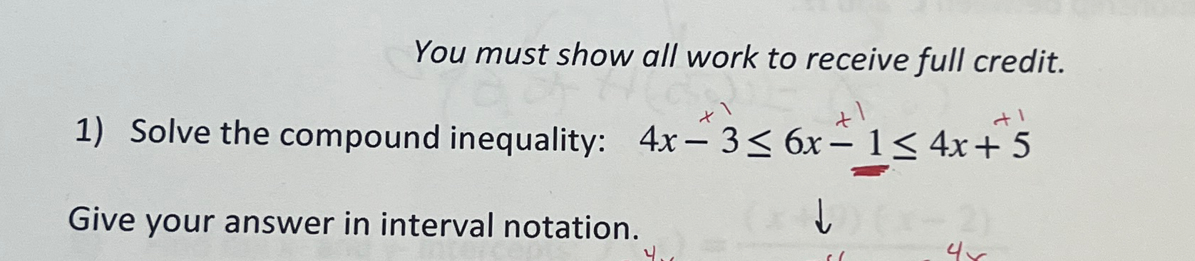 Solved You must show all work to receive full credit.Solve | Chegg.com