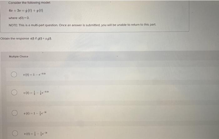 Solved Consider the following model: 60 + 3a = g(t) (0) | Chegg.com