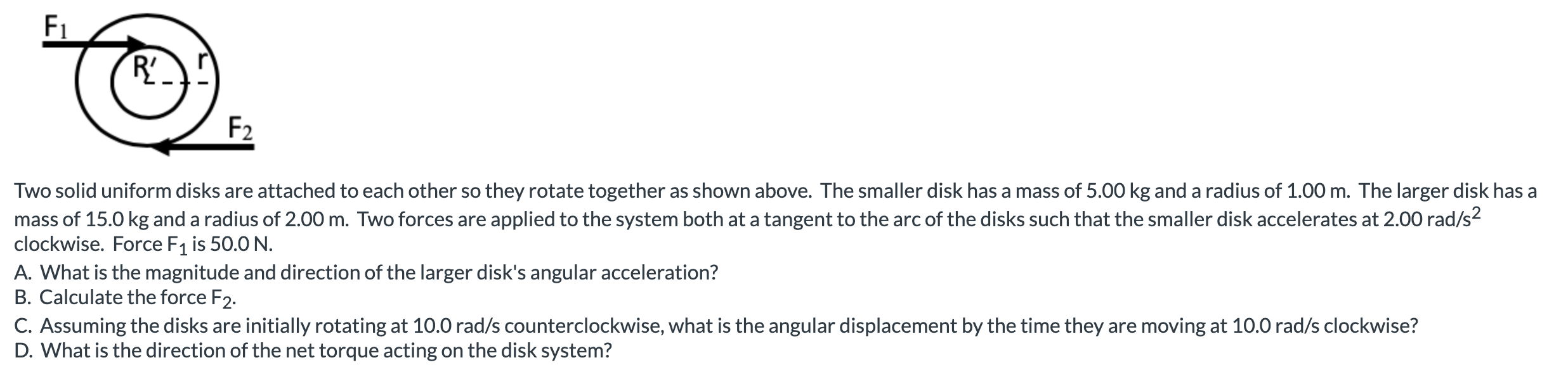 Solved Two solid uniform disks are attached to each other so | Chegg.com