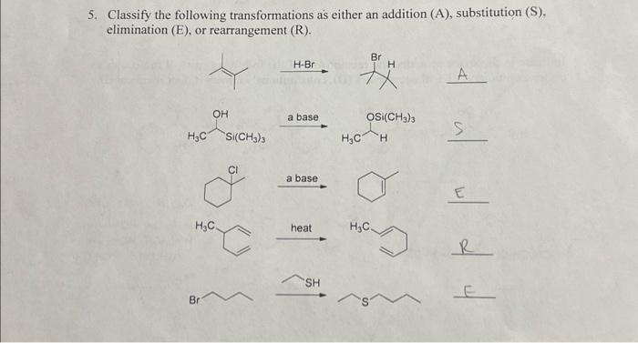 Solved 5. Classify the following transformations as either | Chegg.com
