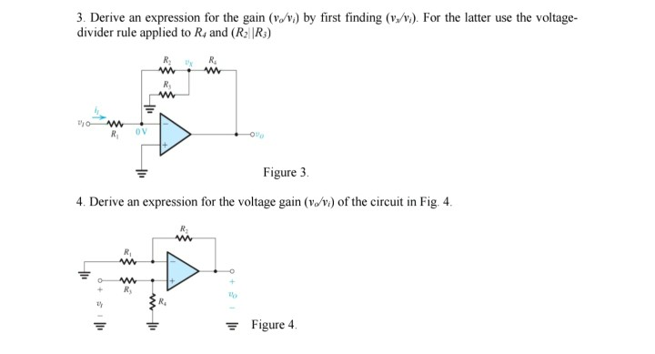 Solved 3. Derive an expression for the gain (v./v) by first | Chegg.com