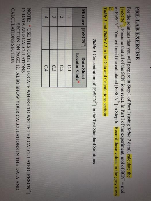 Solved PRE-LAB EXERCISE For the solutions that you will | Chegg.com