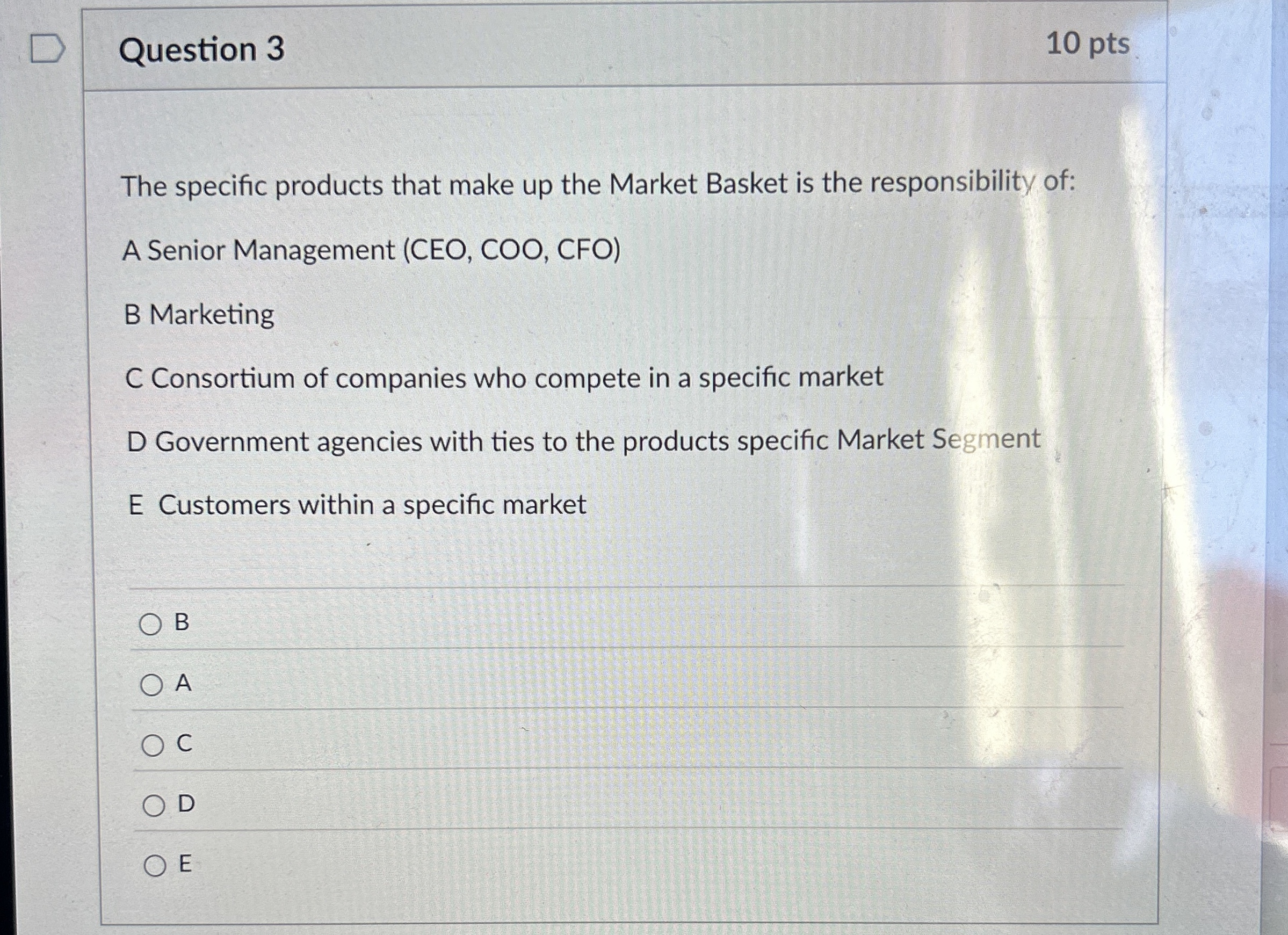 Solved Question 310 ﻿ptsThe specific products that make up | Chegg.com