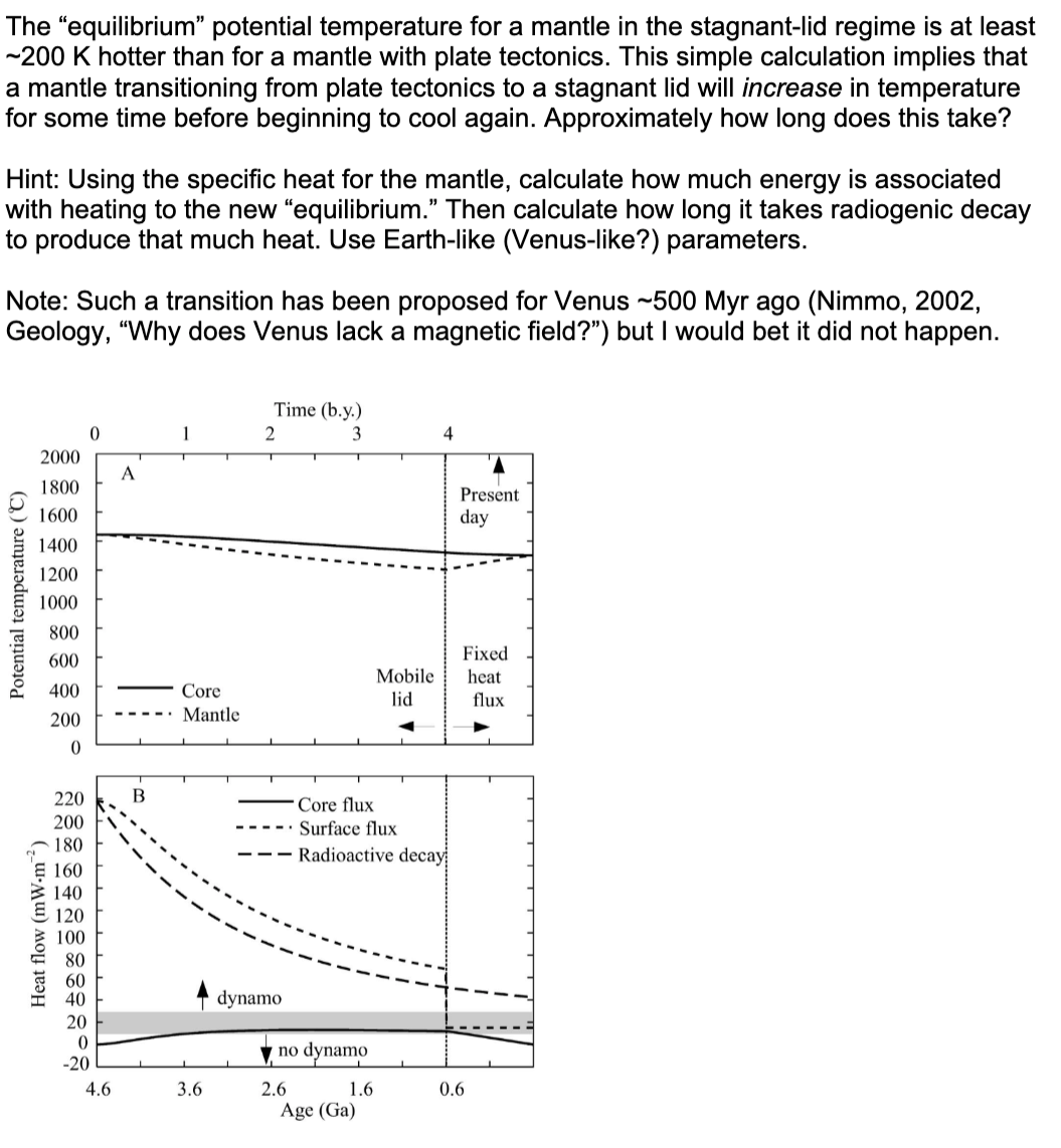 Solved The "equilibrium" potential temperature for a mantle | Chegg.com