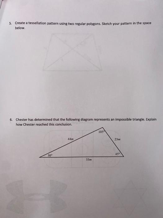 Solved 1 Determine The Measure Of The Missing Angle In Each